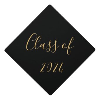 Black And Gold Classic Graduation Graduation Cap Topper | Zazzle