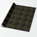 Black And Gold Confetti 60th Birthday Wrapping Paper | Zazzle
