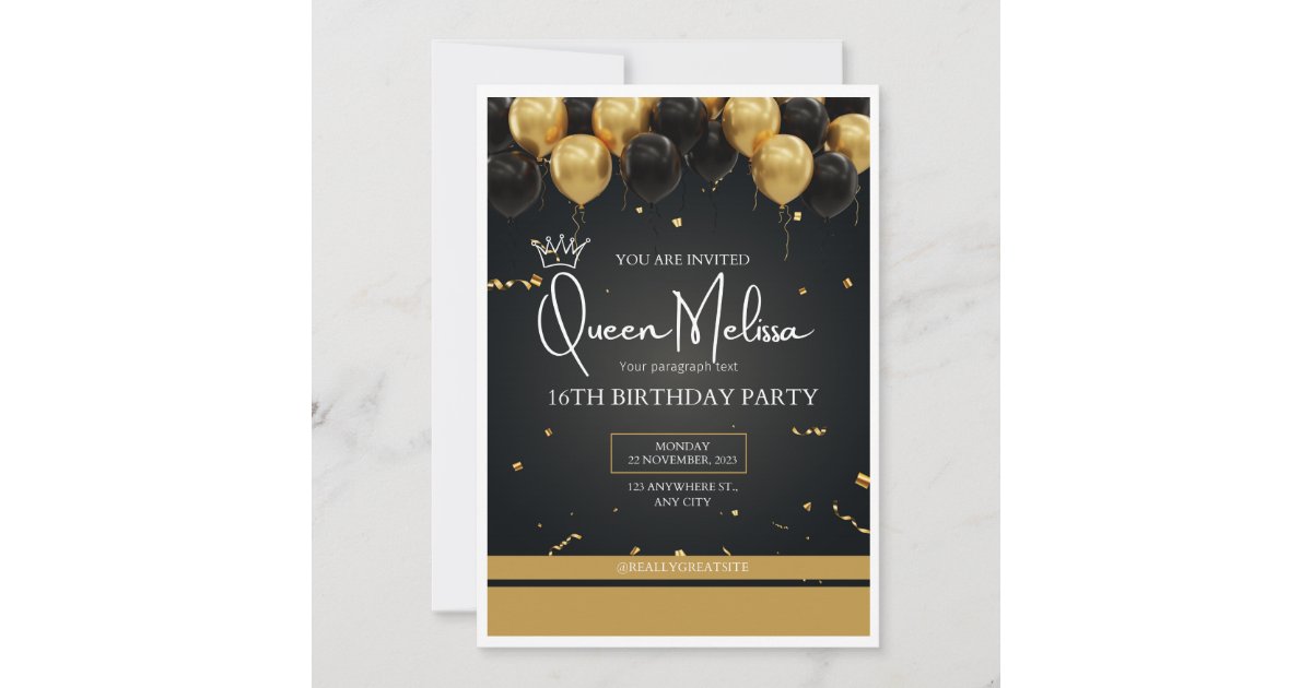 Black and Gold editable birthday card | Zazzle
