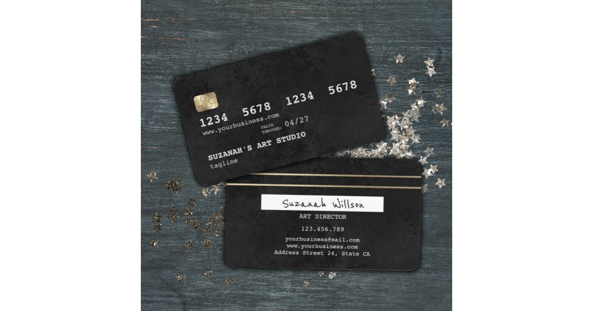 Black And Gold Elegant Credit Card Style | Zazzle