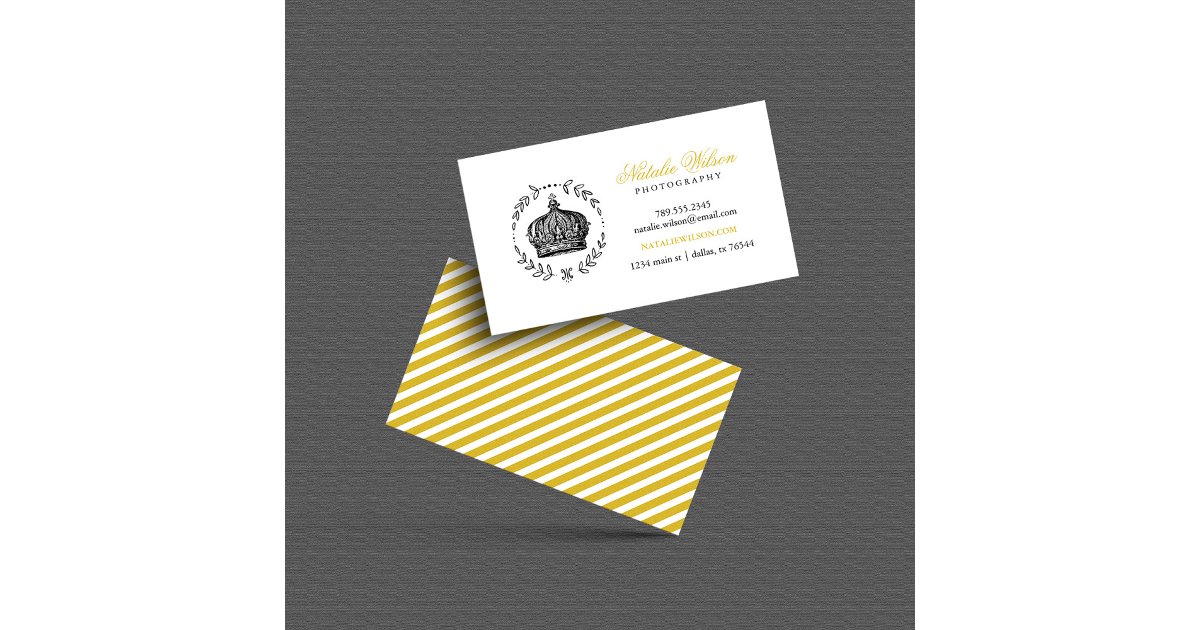 Black and Gold Elegant Crown Business Card | Zazzle