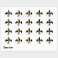 Black and Gold Fleur de Lis Classic Round Sticker | Zazzle