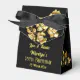 Black and gold flowers birthday party personalized favor boxes | Zazzle