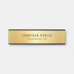 Black And Gold Glamorous Modern Template Door Sign | Zazzle