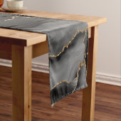 Black and Gold Glitter Agate Medium Table Runner | Zazzle