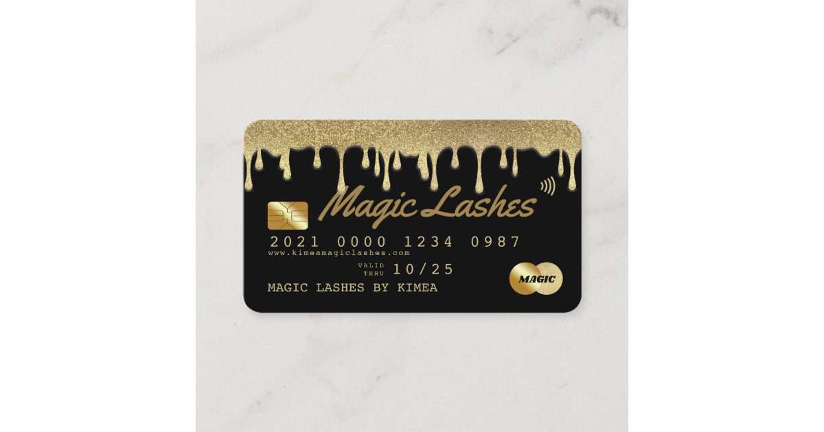 Black and Gold Glitter Luxury Credit Card | Zazzle