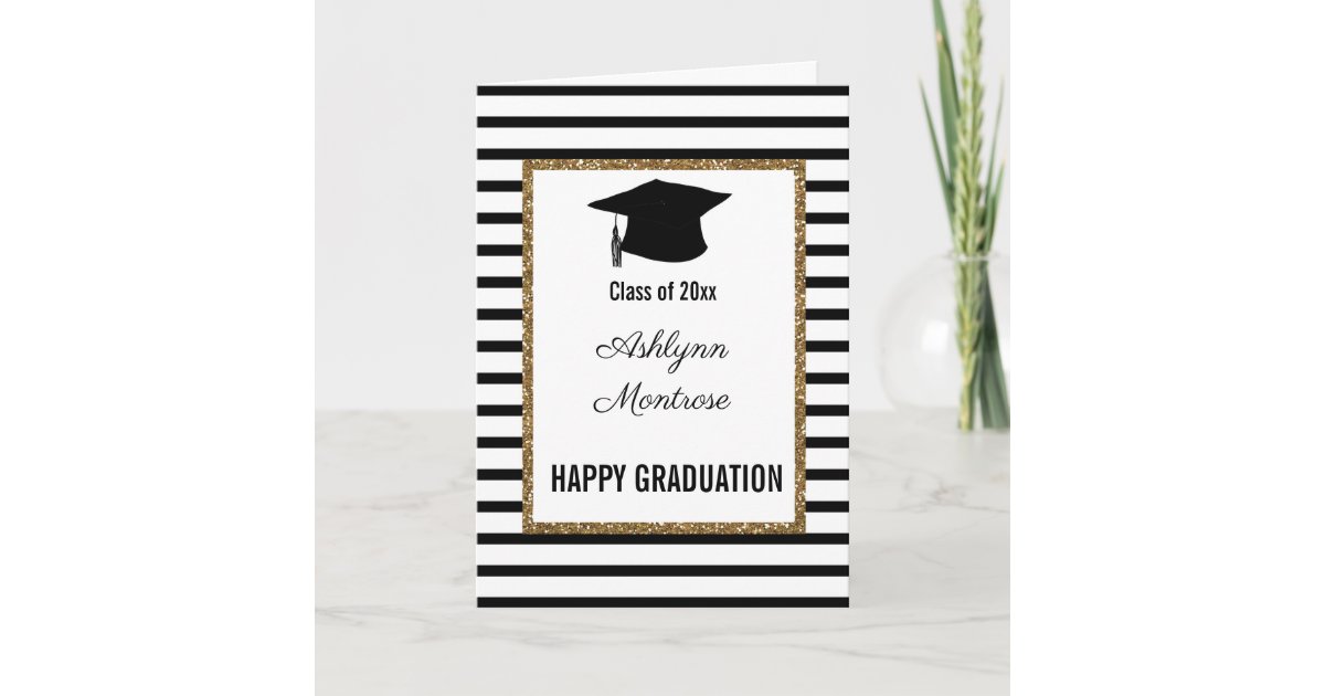 Black and Gold Graduation Card | Zazzle
