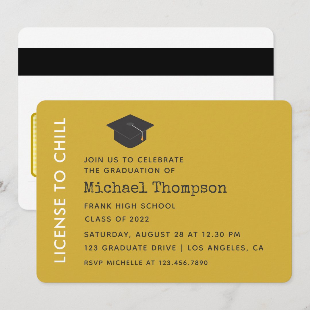 Black and Gold Graduation Party VIP Pass Invitation | Zazzle