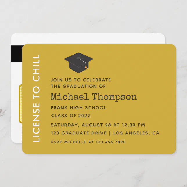 Black and Gold Graduation Party VIP Pass Invitation | Zazzle