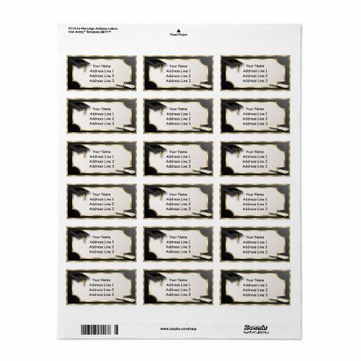 Black and Gold Grauation Address Labels | Zazzle