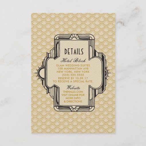 Black and Gold Great Gatsby Details Cards | Zazzle