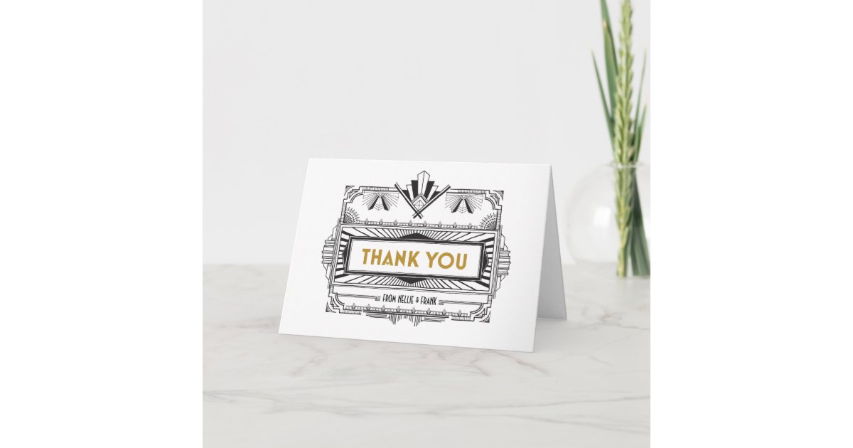 Black and Gold Great Gatsby Thank You Notes | Zazzle