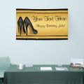 Black and Gold High Heel Shoe Birthday Party Banner | Zazzle