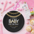 Black and Gold Hip Hop Baby Shower Paper Plates | Zazzle
