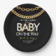 Black and Gold Hip Hop Baby Shower Paper Plates | Zazzle