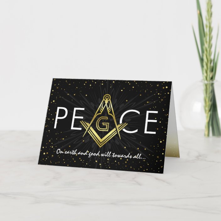 Black and Gold Holiday Masonic Christmas Cards | Zazzle.com