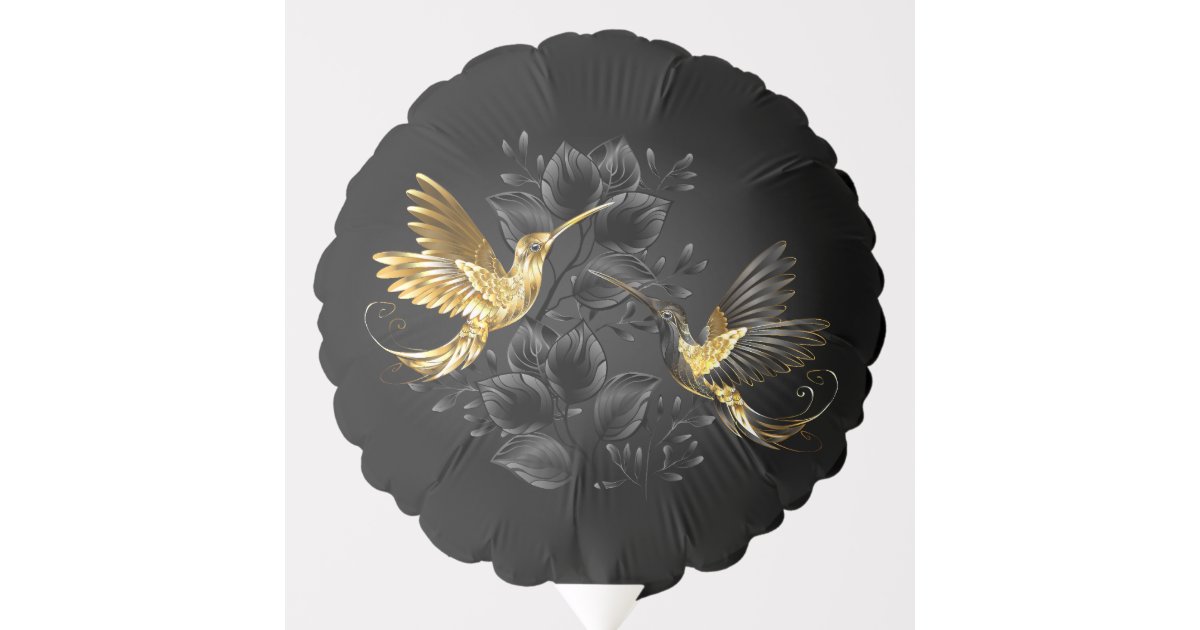 Black and Gold Hummingbird Balloon | Zazzle