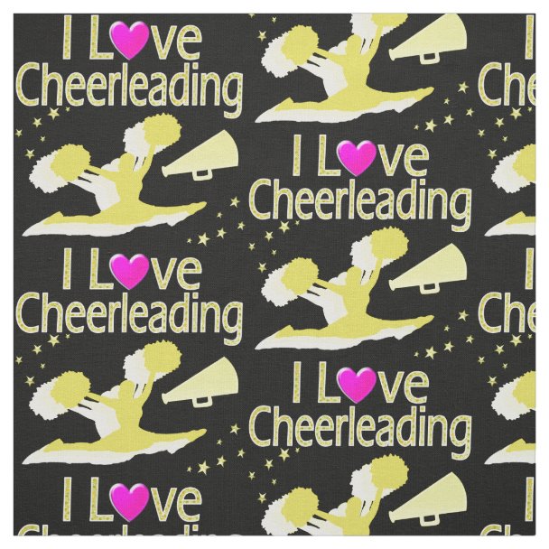 I LOVE CHEERLEADING FABRIC | Zazzle