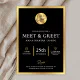 Black and Gold Logo Business Meet & Greet Event Invitation | Zazzle