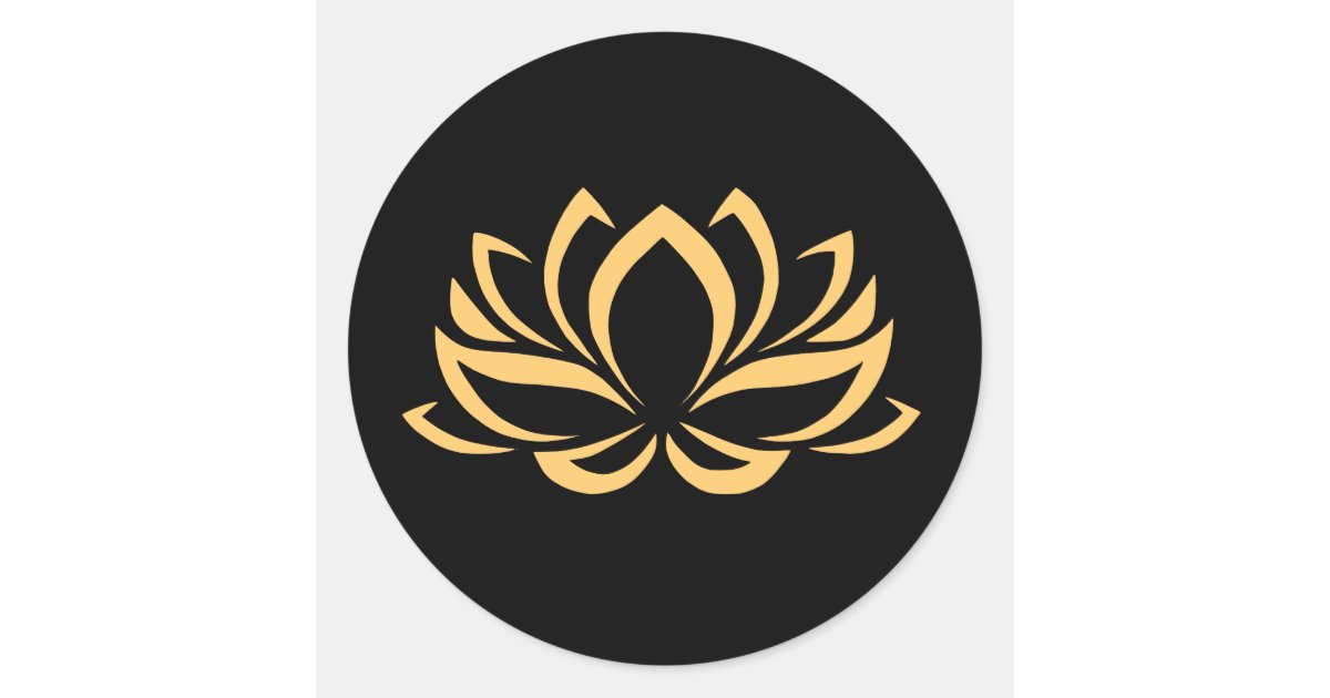 Black and Gold Lotus Sticker | Zazzle
