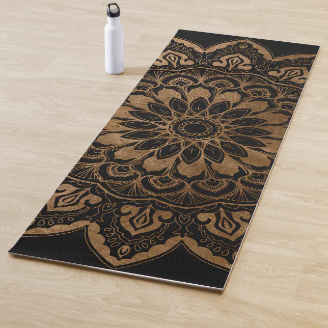 Black and Gold Mandala Yoga Mat | Zazzle