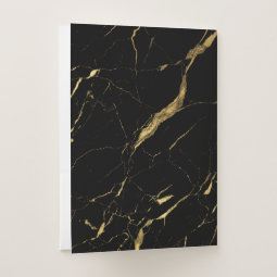 Black and Gold Marble Designer Personalized Pocket Folder | Zazzle