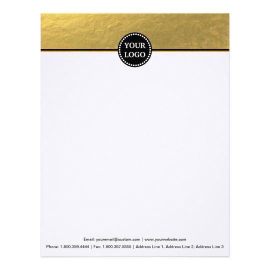 Black and Gold Modern Stationary Custom Monogram Letterhead | Zazzle.com