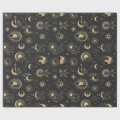 Black and Gold Moon Star Sun Astrology Art Wrapping Paper | Zazzle