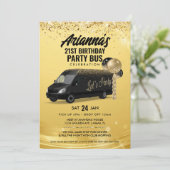 Black and Gold Party Bus Invitation | Zazzle