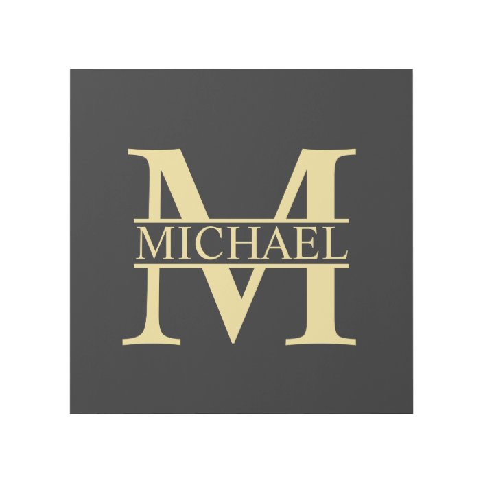 Black and Gold Personalized Monogram and Name Gallery Wrap | Zazzle.com