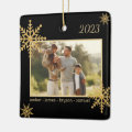 Black and Gold Personalized Ornament with Picture | Zazzle