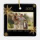 Black and Gold Personalized Ornament with Picture | Zazzle