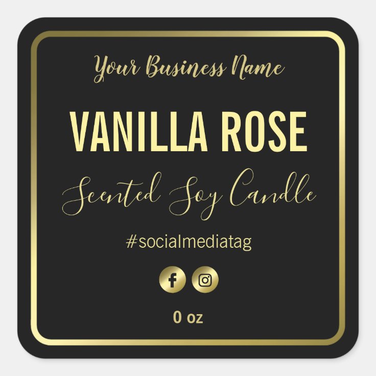 Black And Gold Product Labels | Zazzle