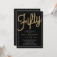 Black and Gold Script 50th Birthday Invitation | Zazzle