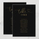Black And Gold Script Seating Chart Table Number | Zazzle