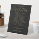 Black And Gold Script Wedding Schedule Timeline Pedestal Sign | Zazzle