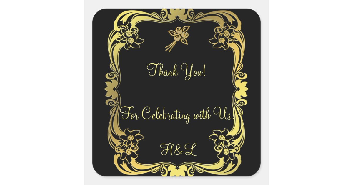 Black and Gold Sticker | Zazzle