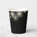 Black And Gold String Lights Floral Wedding Paper Cups | Zazzle