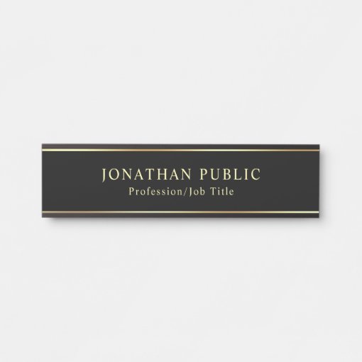 Black And Gold Template Stylish Classic Door Sign | Zazzle