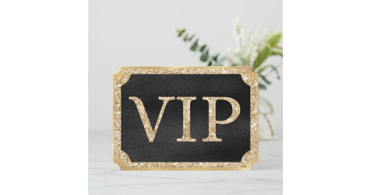 Black and Gold VIP Event Ticket Invitation | Zazzle