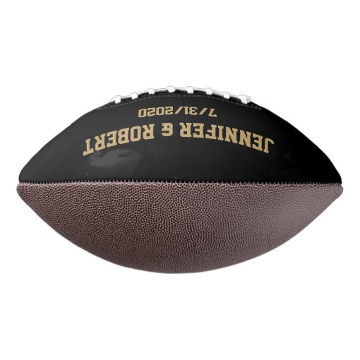 Black and Gold Wedding Custom Football | Zazzle