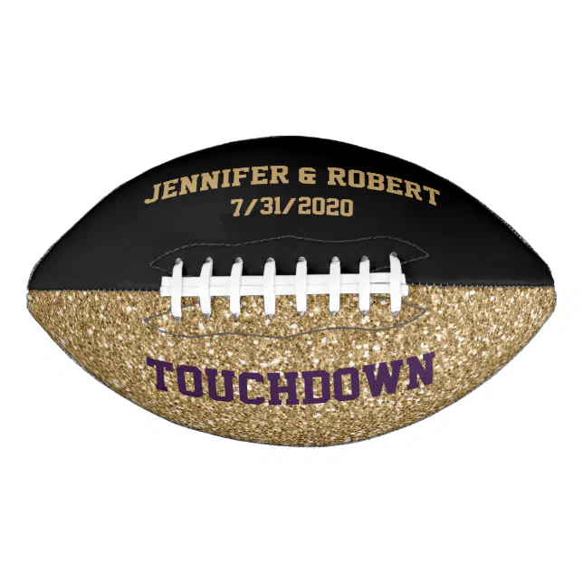 Black and Gold Wedding Custom Football | Zazzle
