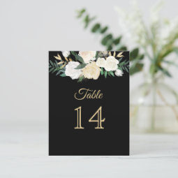 Black and Golden Table Number Cards | Zazzle