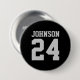Black and Gray Athlete Name Jersey Number Pinback Button | Zazzle