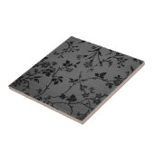 black and gray flower pattern tile | Zazzle