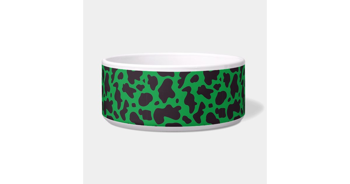 Black and green Cow Pattern Print Bowl | Zazzle