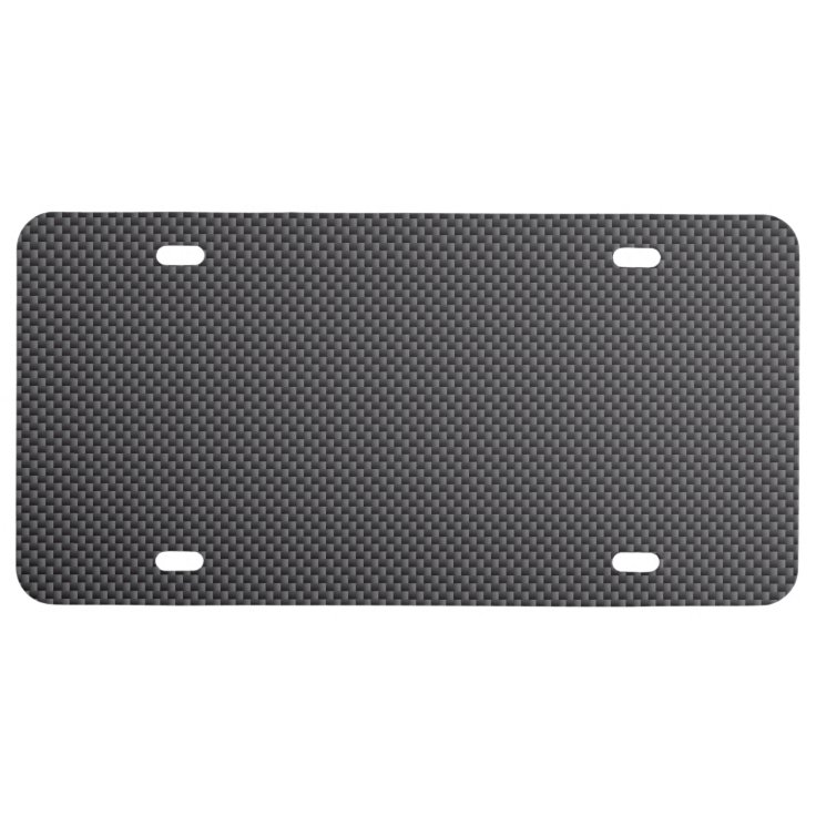 Black and Grey Carbon Fiber Polymer License Plate | Zazzle