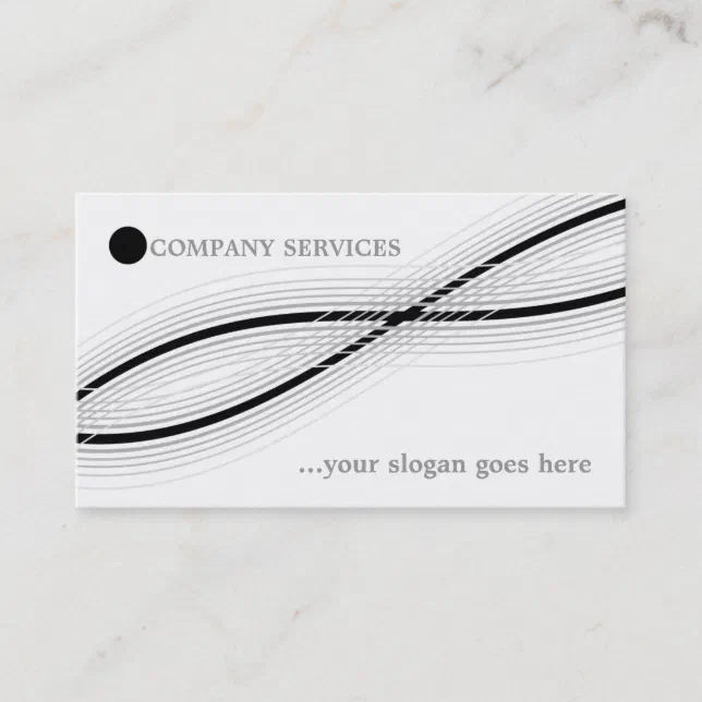 Black and grey crossed curved lines and circle business card | Zazzle