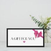 Black and Hot Pink heart logo gift certificate | Zazzle