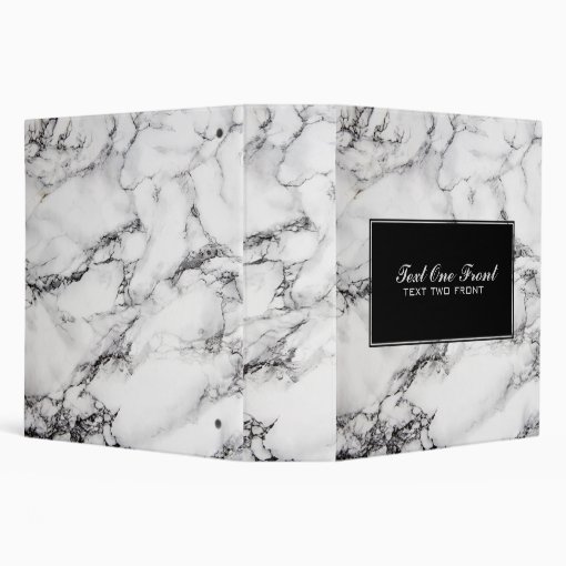 Black And Light Gray Marble Stone Binder | Zazzle